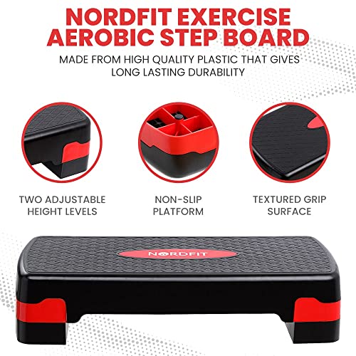 NORDFIT Adjustable Aerobic Exercise Step 2 Levels, 10cm and 15cm heigh